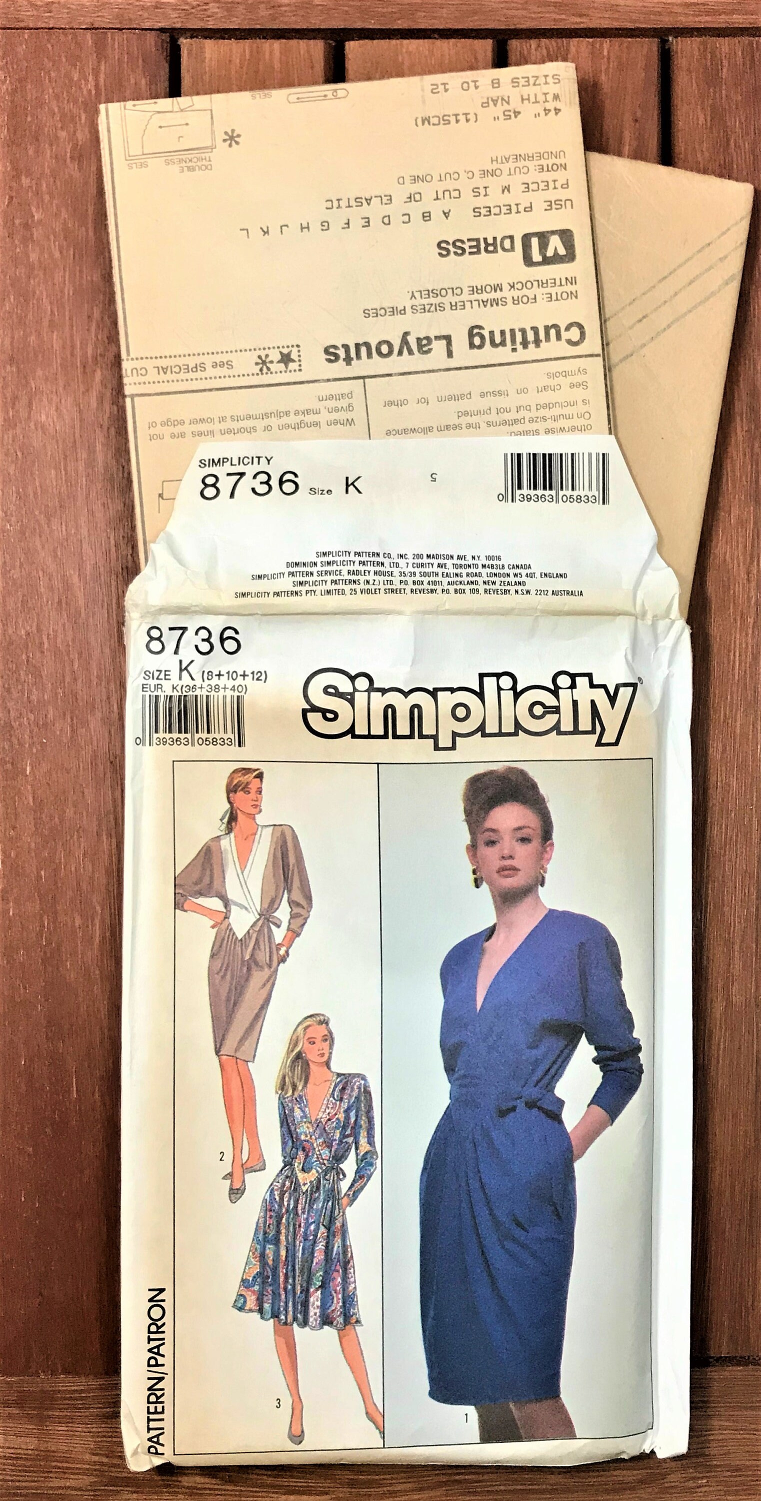Simplicity 8736 Misses Vintage V Neck Dress Sewing Pattern - Etsy UK