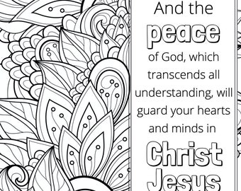 Bible Verse Coloring Book - 10 Pages - Etsy