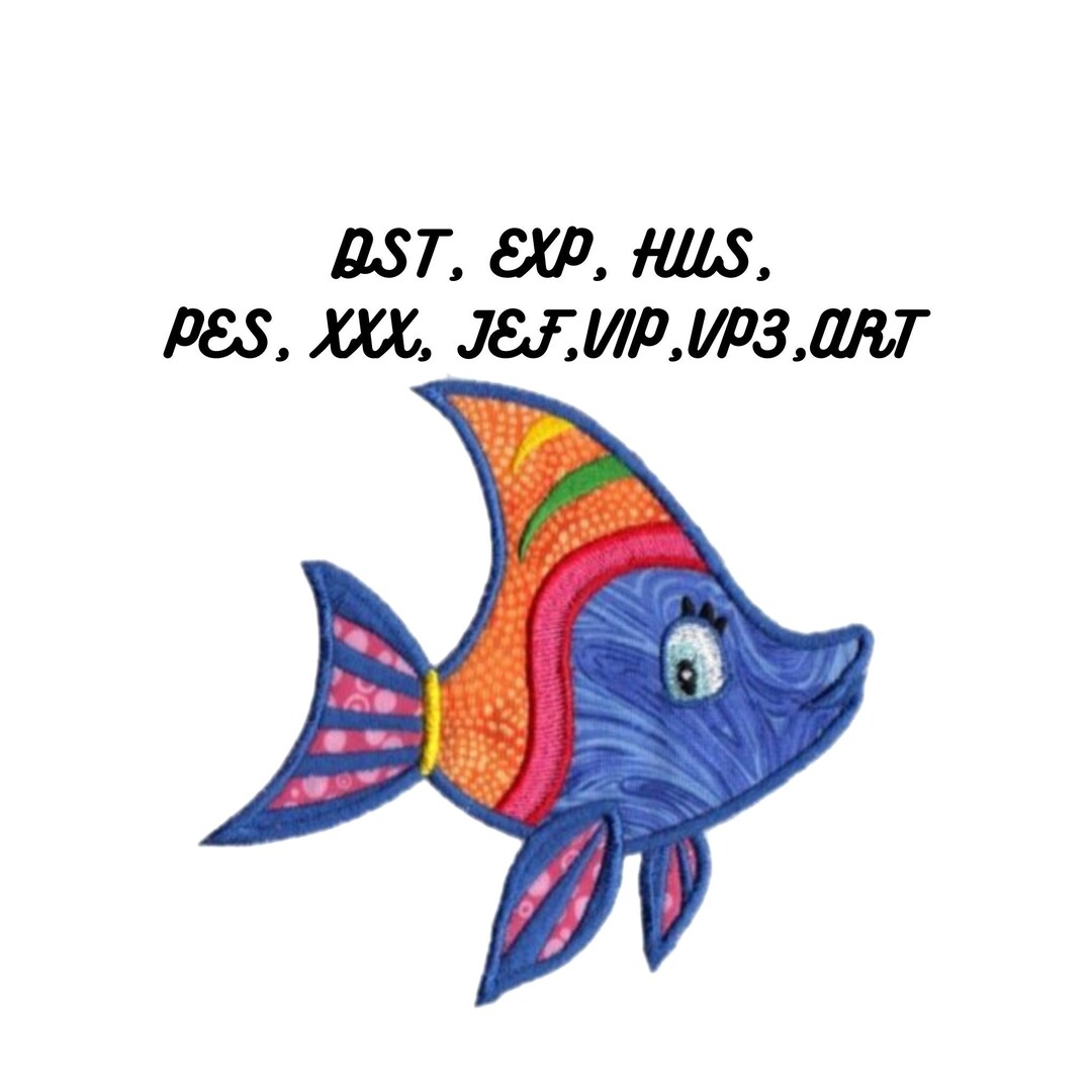 Fish Embroidery Design, Digital Embroidery, Embroidery Download ...