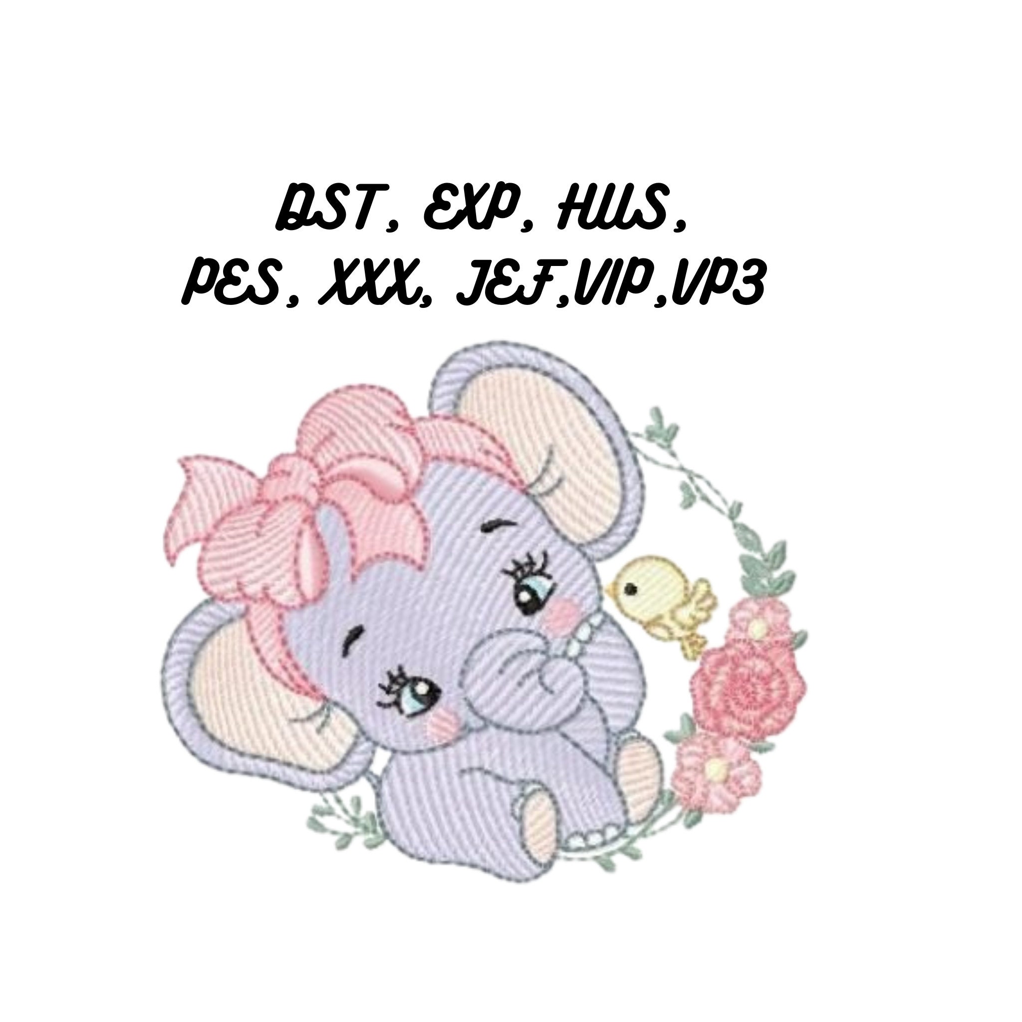 Baby Elephant ,embroidery Design , Animals Embroidery Design, Machine ...