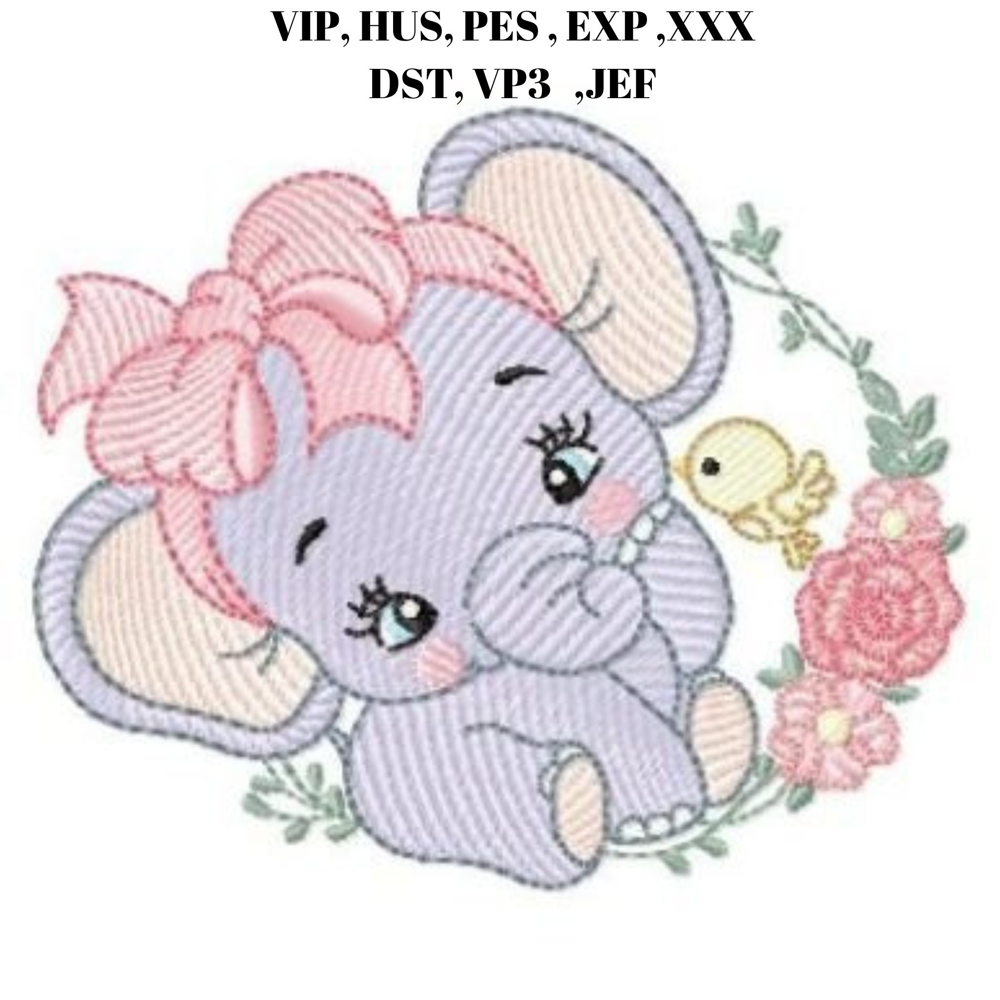 Baby Elephant ,embroidery Design , Animals Embroidery Design, Machine ...