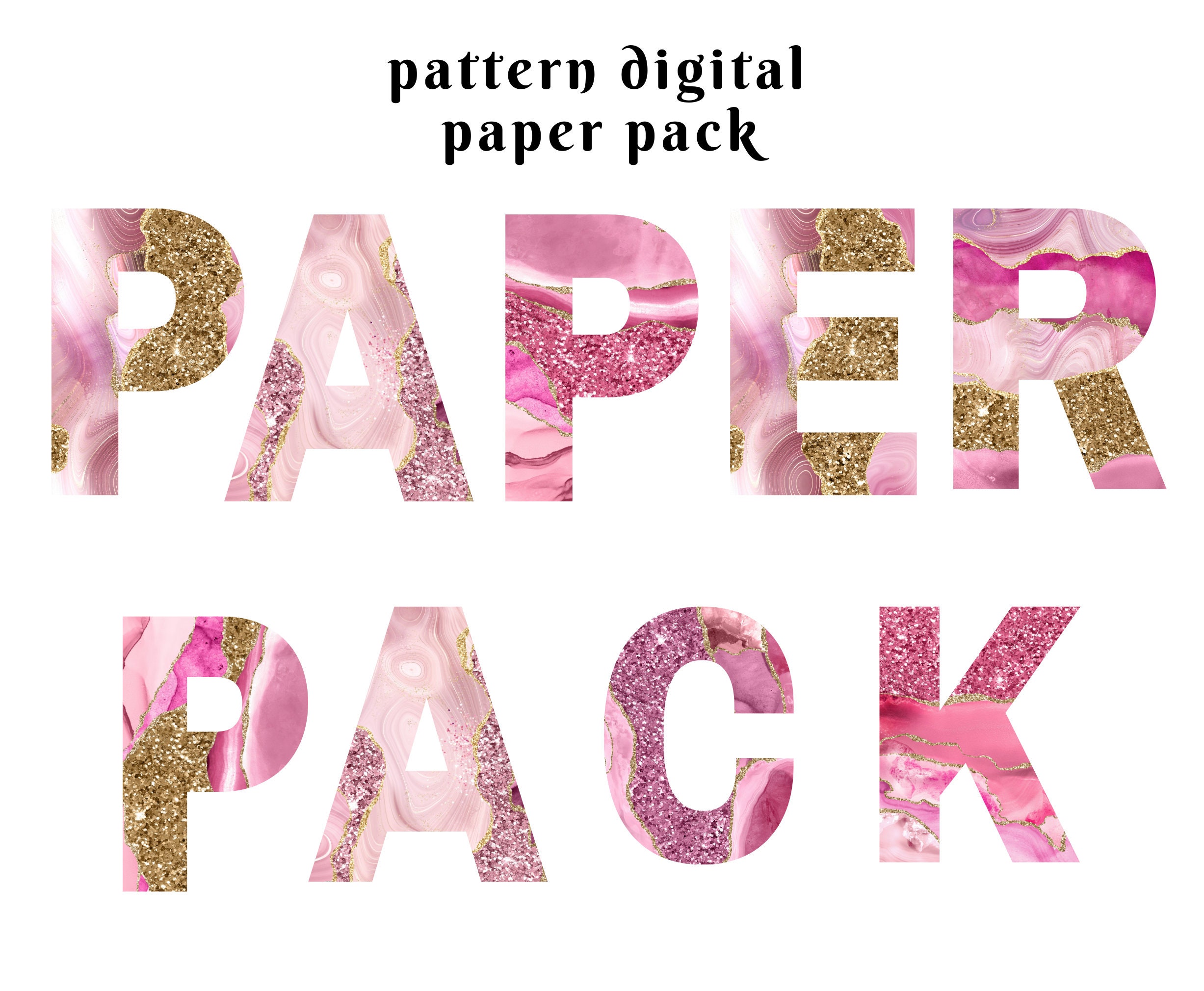 Pink Gold Pattern,10 Paper Pack Digital, Paper Pack ,12X12 ,printable ...