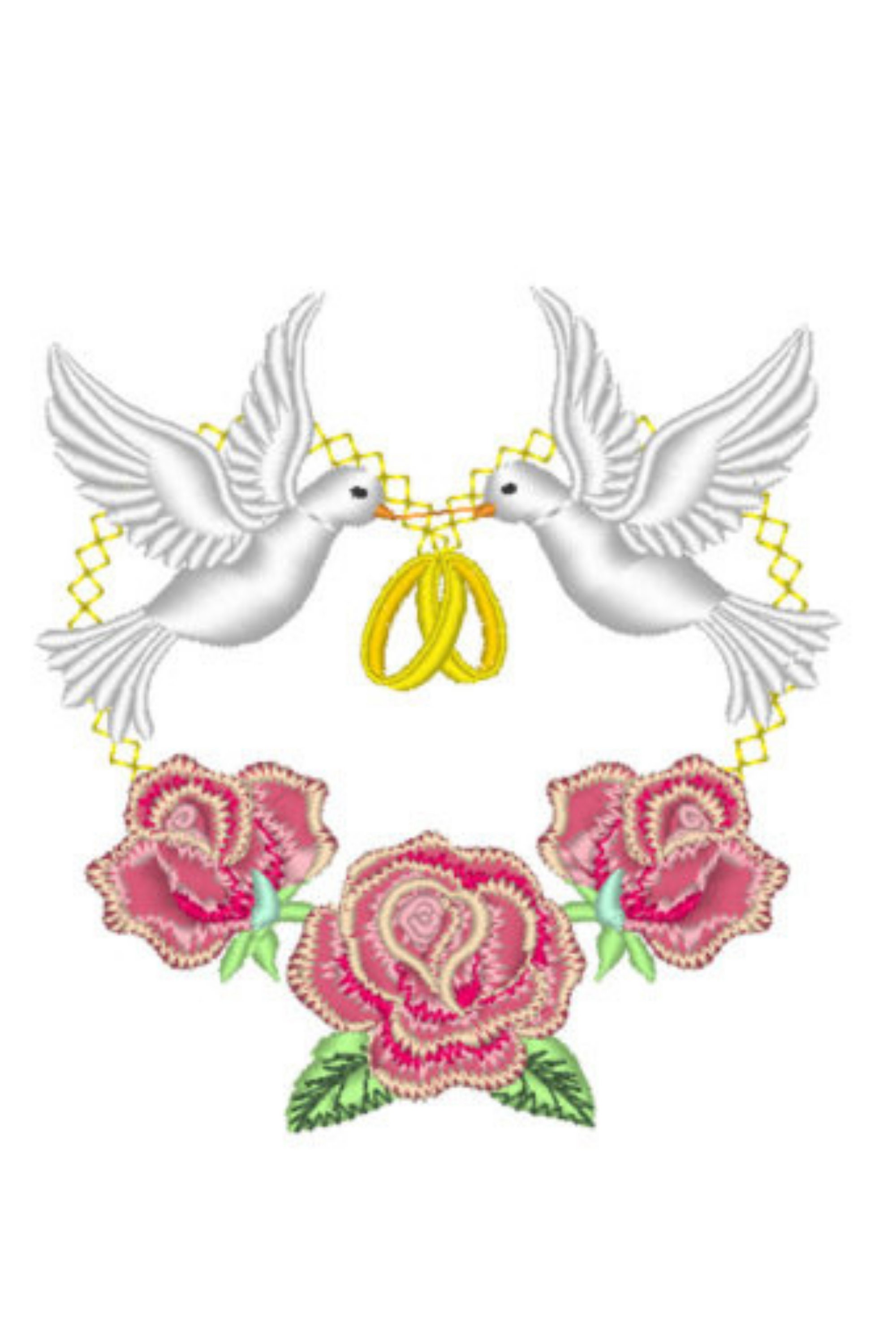 Love Birds Embroidery Design Wedding Ring Embroidery Designs 3 - Etsy