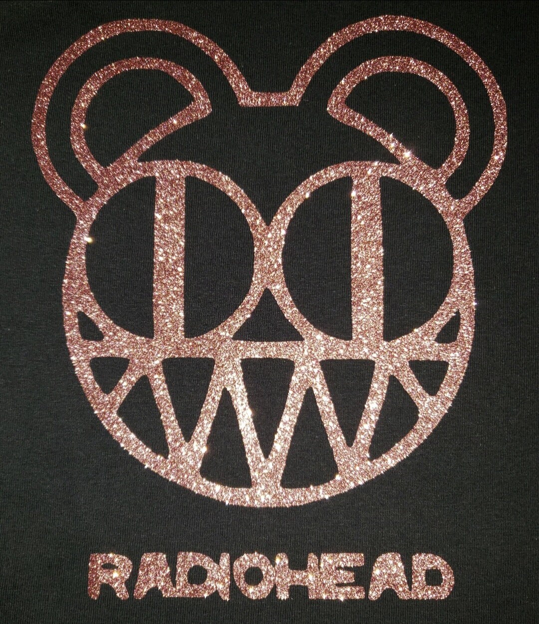 Radiohead Sweatshirt Pullover Hoodie Size Men's XL. Rosegold Glitter ...