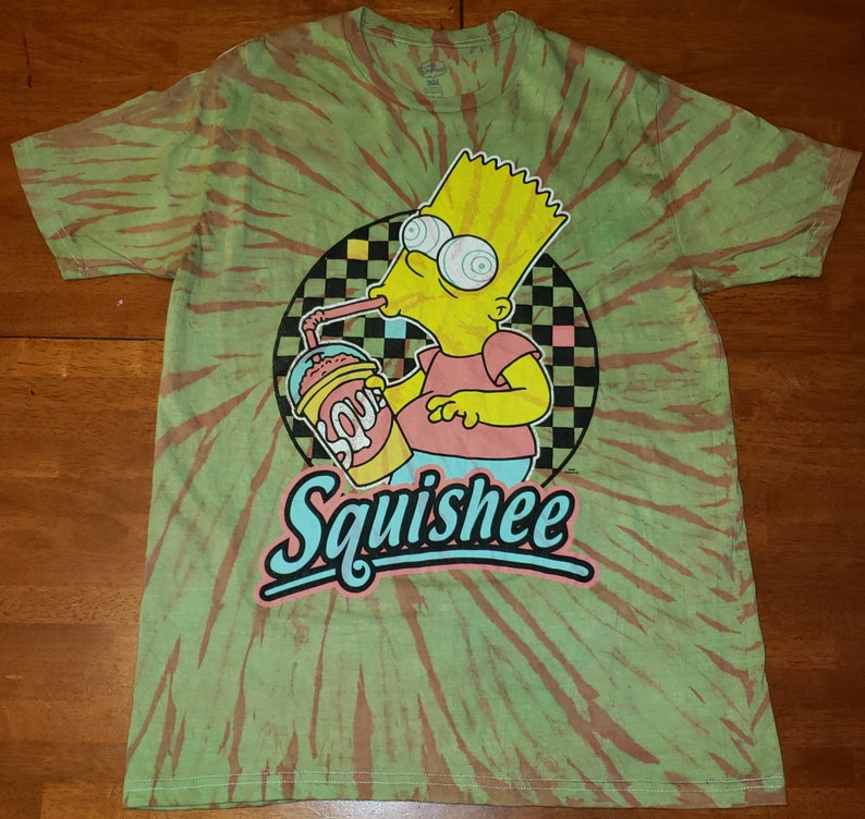 The Simpsons Squishee Bart Spiral Tie Dye Tee. Size LARGE. NEW ...
