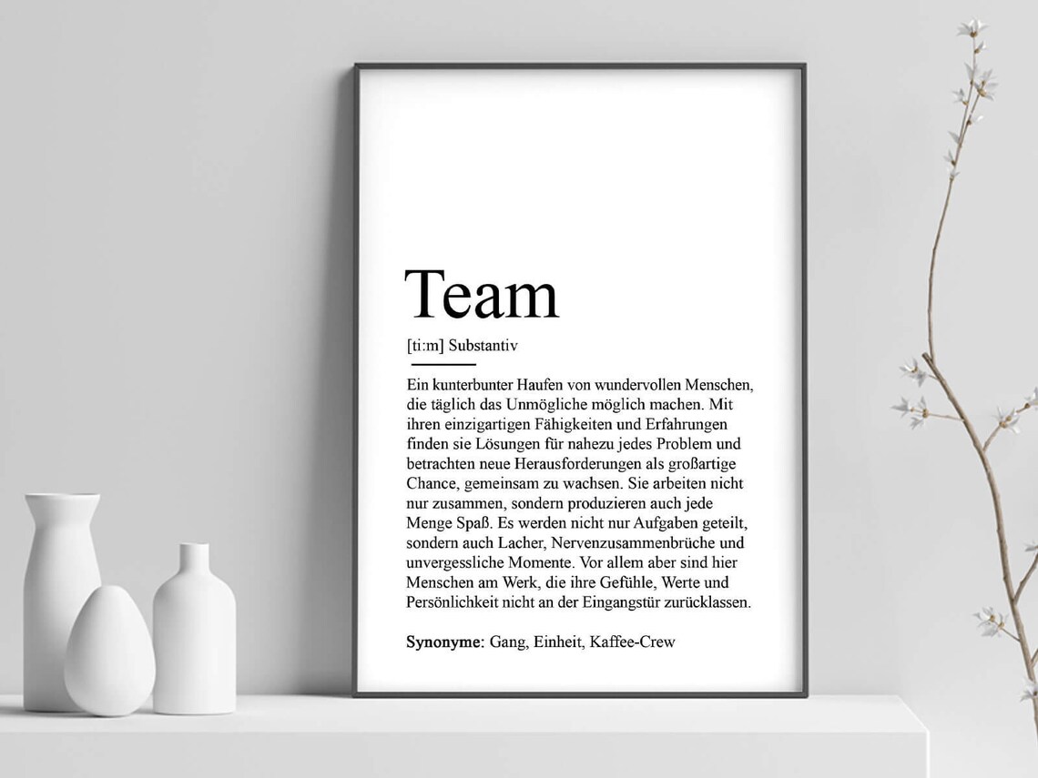Affiche "ÉQUIPE" Définition | Merci cadeau anniversaire superviseur ...