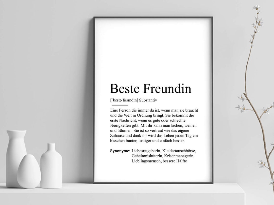 Poster "best Friend" Definition | Heartfelt Gift Birthday Favorite ...