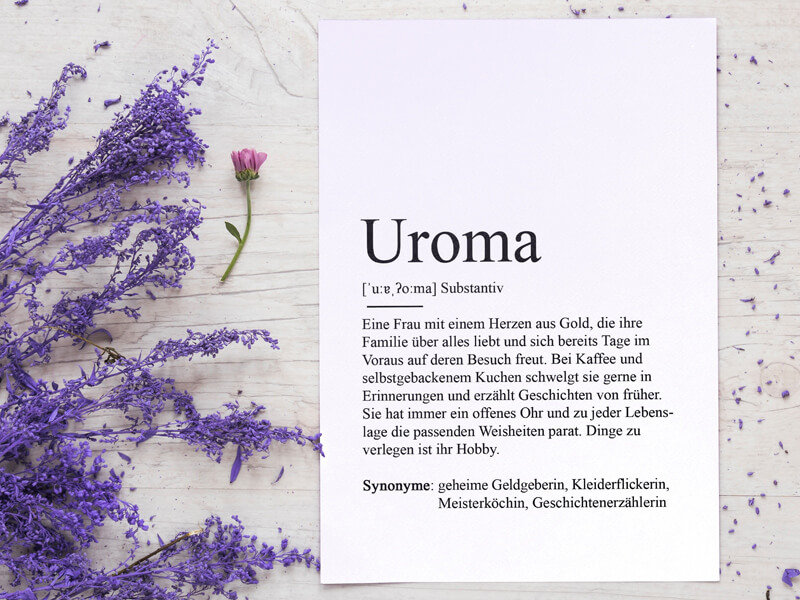 KARTE "UROMA" Definition | Bedanken Beste Großmutter Geschenk Grußkarte ...