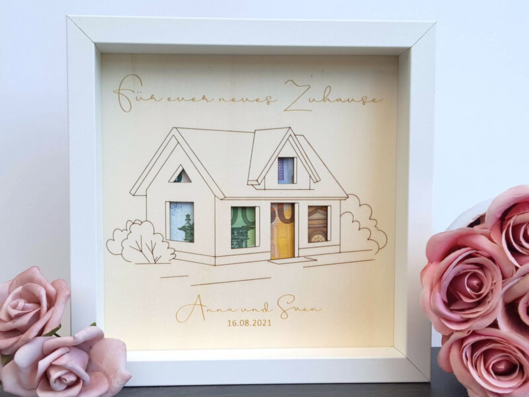 GELDGESCHENK RAHMEN "ZUHAUSE" | Hochzeit | Hausbau | Geld schenken ...