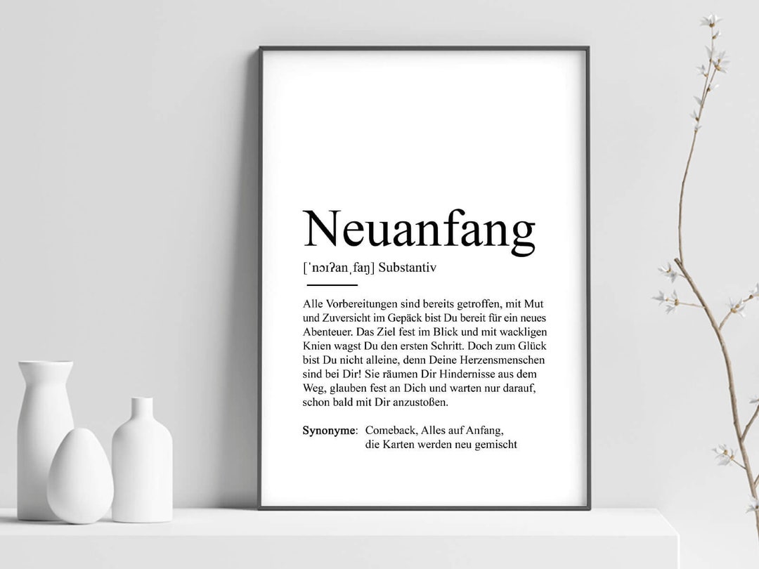 New Beginning Definition Poster Encouragement Gift Heart Person Cancer ...