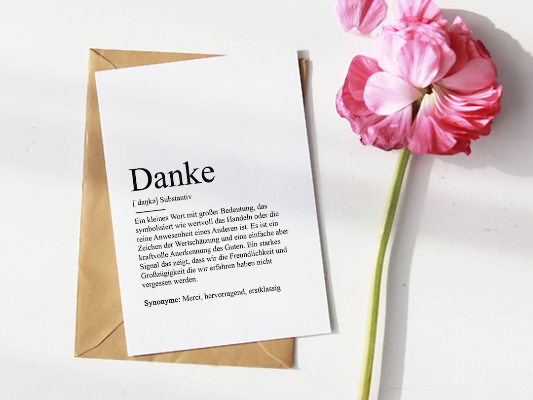KARTE "DANKE" Definition | Bedanken Geschenk Vielen Dank Dankeschön ...