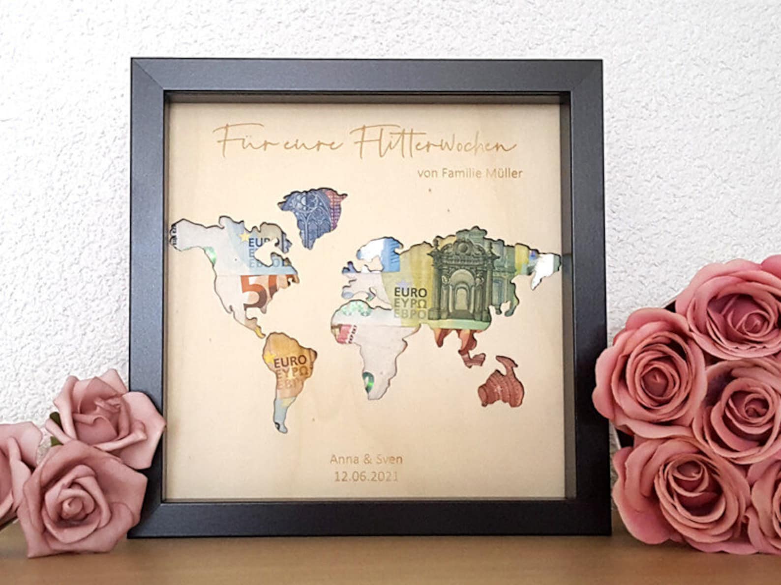 GELDGESCHENK RAHMEN WORLD Hochzeit Flitterwochen - Etsy.de