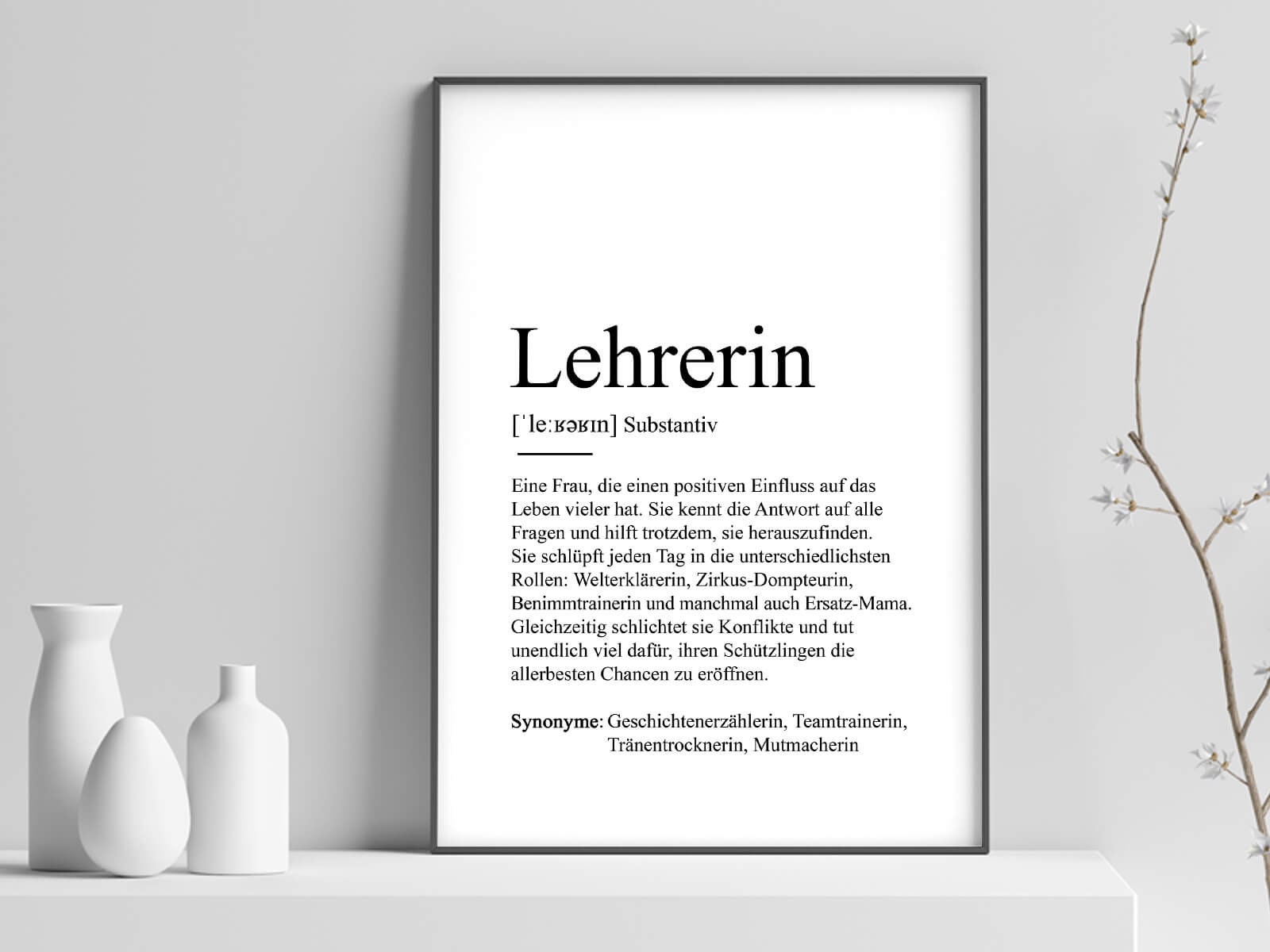 Poster "LEHRERIN" Definition | Grundschule Geschenk Bedanken Schule ...
