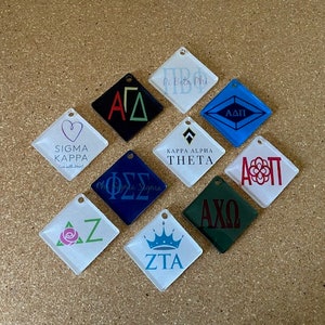 Zeta Tau Alpha/zta Sorority Diamond Shape Keychain/keyfob - Etsy