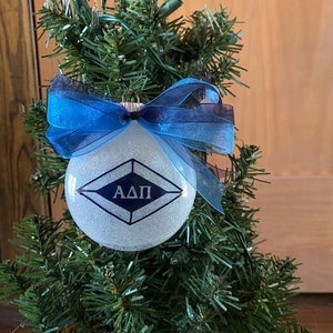 4" Alpha Delta Pi/adpi Sorority Glitter Christmas Ornament - Etsy