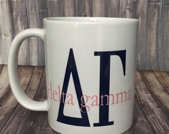 Delta Delta Delta/tri Delta Sorority Personalized Coffee Mug/coffee Cup ...