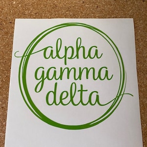Alpha Gamma Delta/alpha Gam Sorority Decal - Etsy