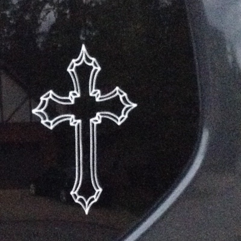 Embroidered Cross Decal - Etsy