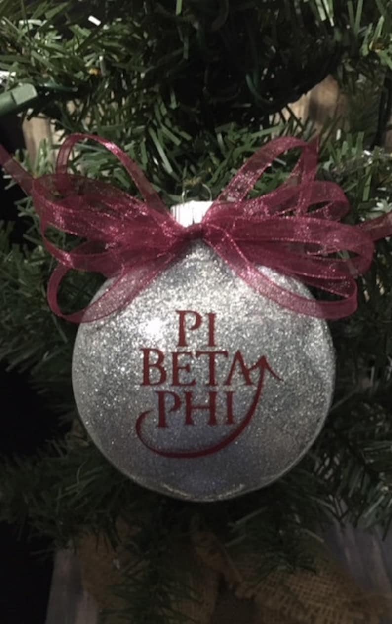 3" Pi Beta Phi Sorority Personalized Glitter Christmas Ornament - Etsy