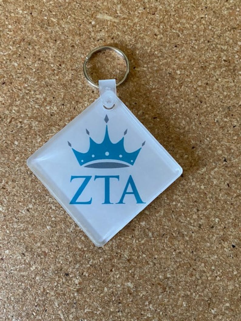Zeta Tau Alpha/zta Sorority Diamond Shape Keychain/keyfob - Etsy