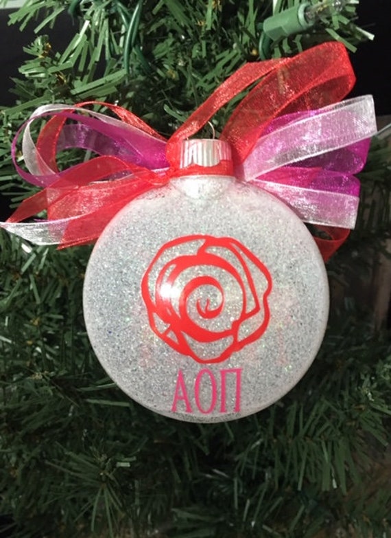4 Alpha Omicron Pi Sorority Glitter Christmas Ornament | Etsy