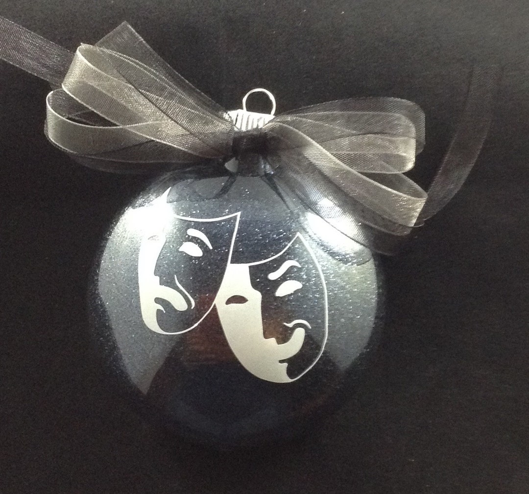 3" Personalized Theater Faces/drama Glitter Christmas Ornament - Etsy