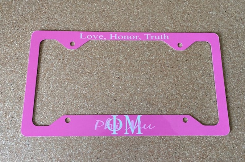Custom Sorority License Plate Frame - Etsy