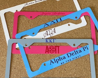 Sorority License Plate Frame - Etsy