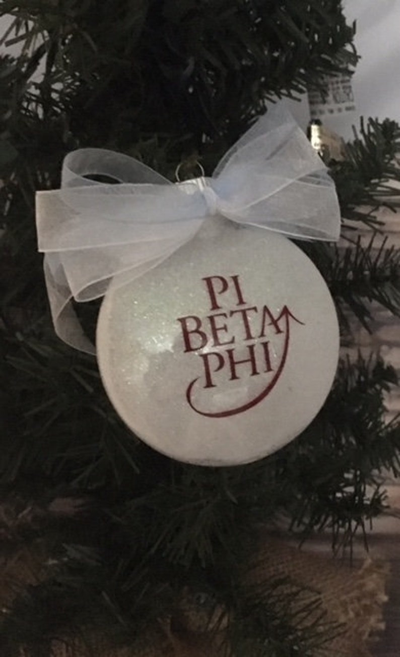 3" Pi Beta Phi Sorority Personalized Glitter Christmas Ornament - Etsy