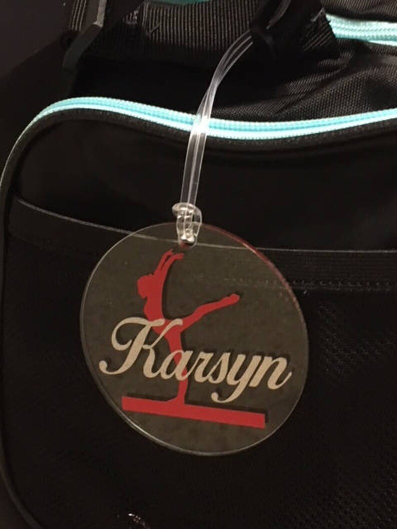 Gymnastics Clear Round Acrylic Luggage Tag Gymnast/gymnastics Team - Etsy