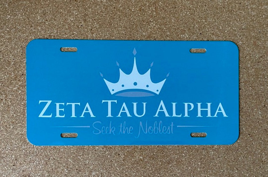 Zeta Tau Alpha Aluminum Sorority License Plate/personalized Car Tag - Etsy