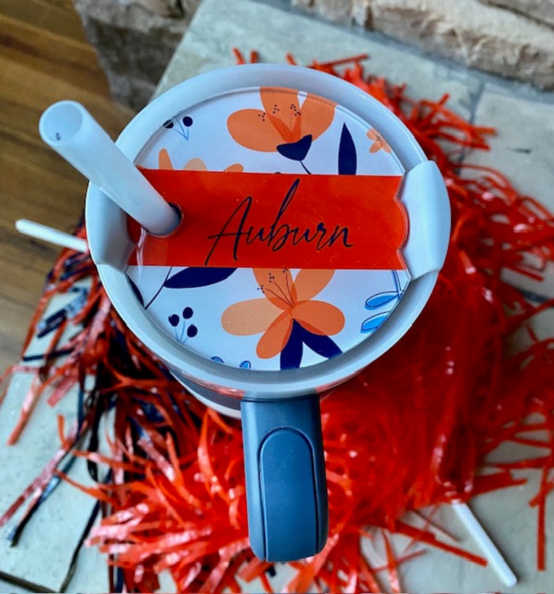 Personalized Auburn University Floral Cup Tumbler Topper/auburn Cup ...