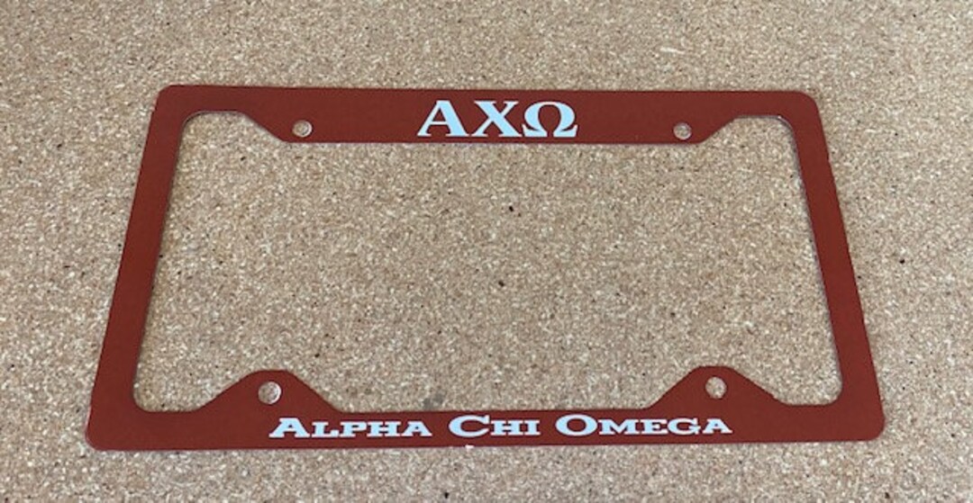 Alpha Chi Omega Sorority License Plate Frame - Etsy