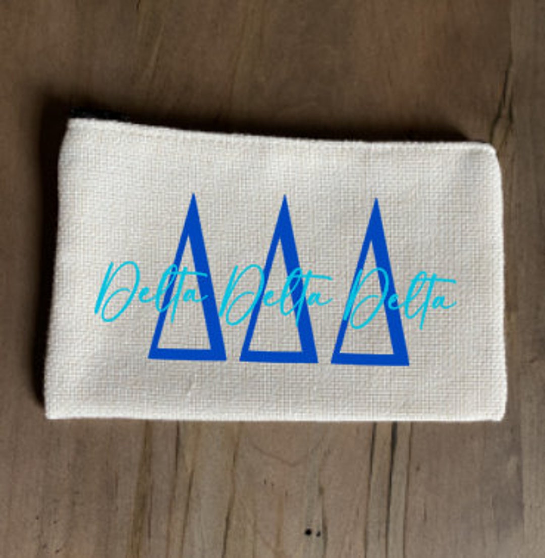 Delta Delta Delta Sorority/ Tri Delta Make up Bag/make up Tote 3 Sizes ...