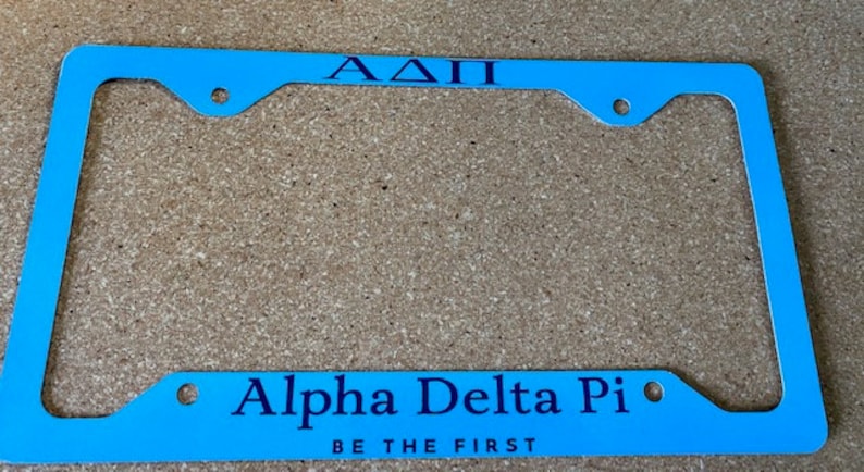 Custom Sorority License Plate Frame - Etsy
