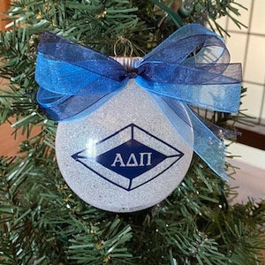 4" Alpha Delta Pi/adpi Sorority Glitter Christmas Ornament - Etsy