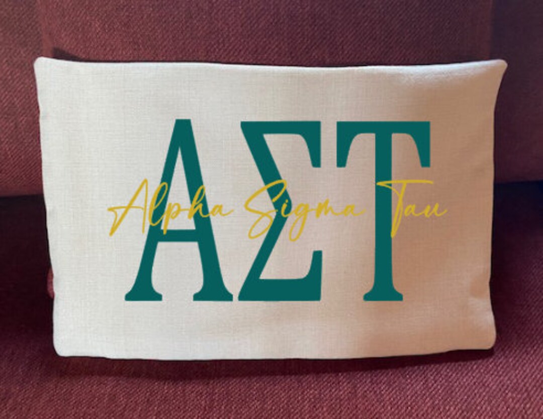 Alpha Sigma Tau Linen Pillow/alpha Sigma Tau Gift/alpha Sigma Tau ...