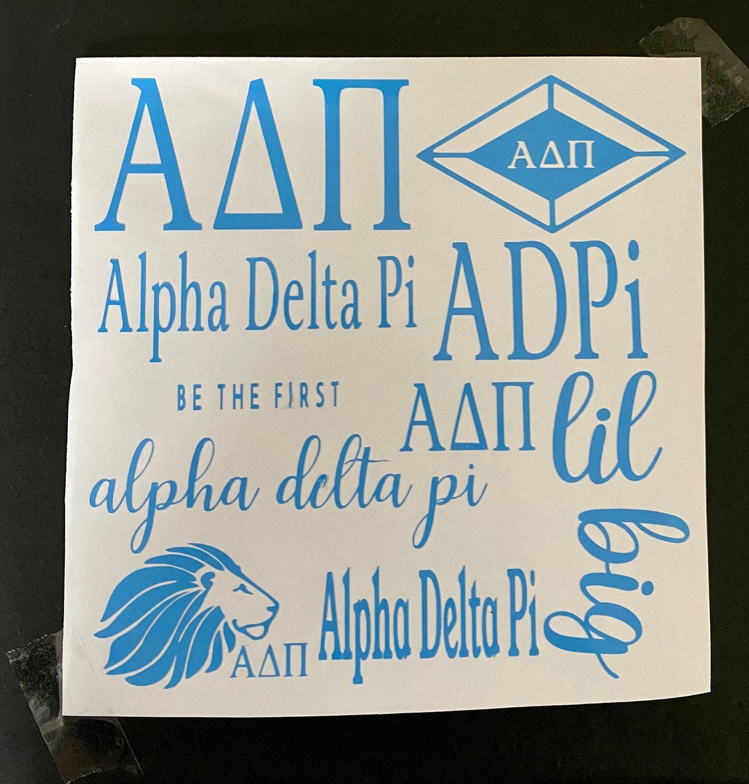 10 Alpha Delta Pi Sorority Decals/ Alpha Delta Pi Decals Pack/sorority ...