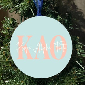 Kappa Alpha Theta Sorority Custom Flat Aluminum Christmas Ornament ...