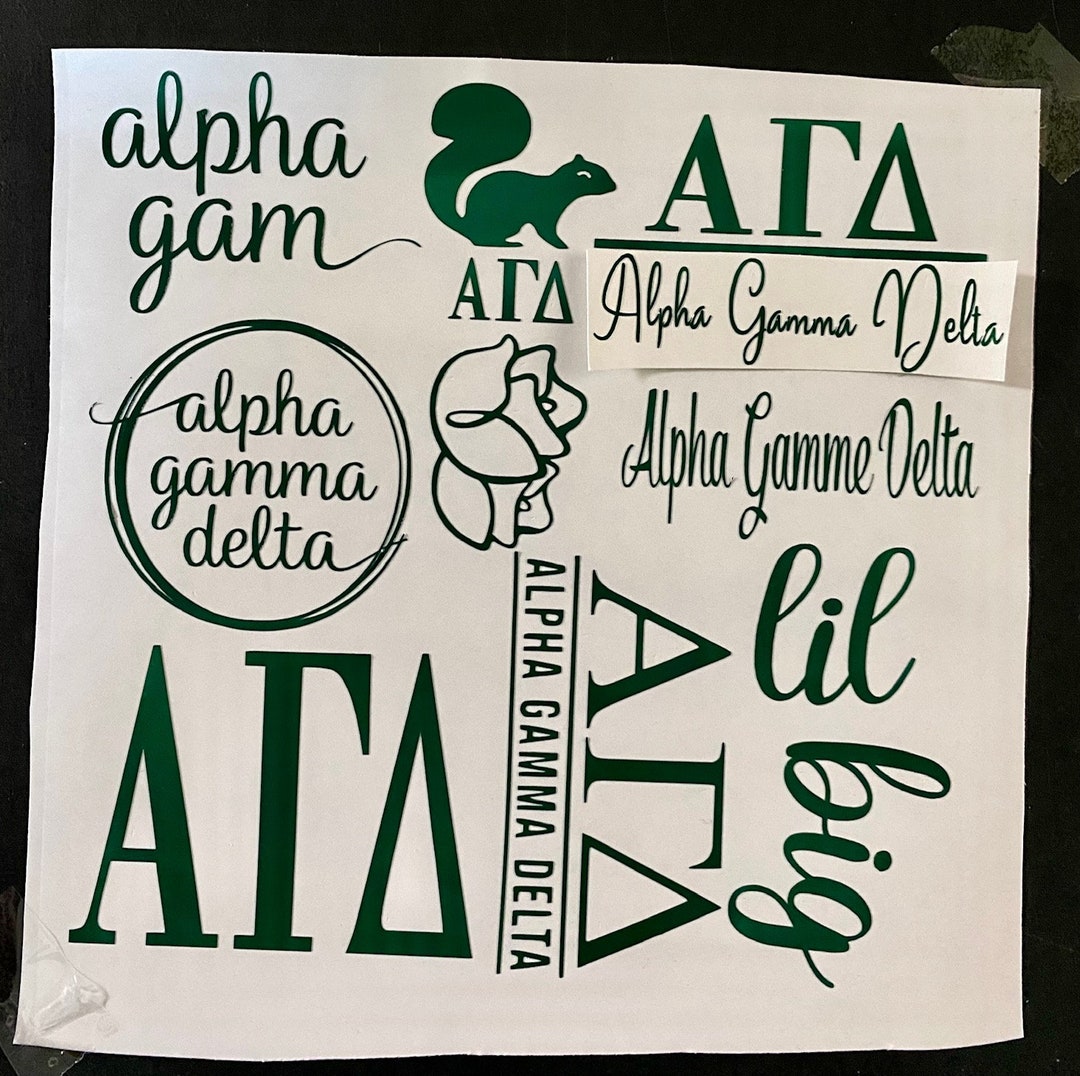 10 Alpha Gamma Delta Sorority Decals/ Alpha Gamma Delta Decals Pack ...