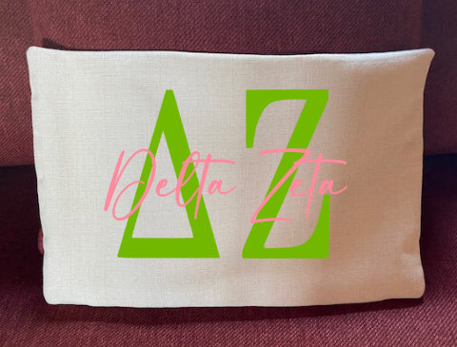 Delta Zeta Linen Pillow/delta Zeta Gift/delta Zeta Pillow/delta Zeta ...