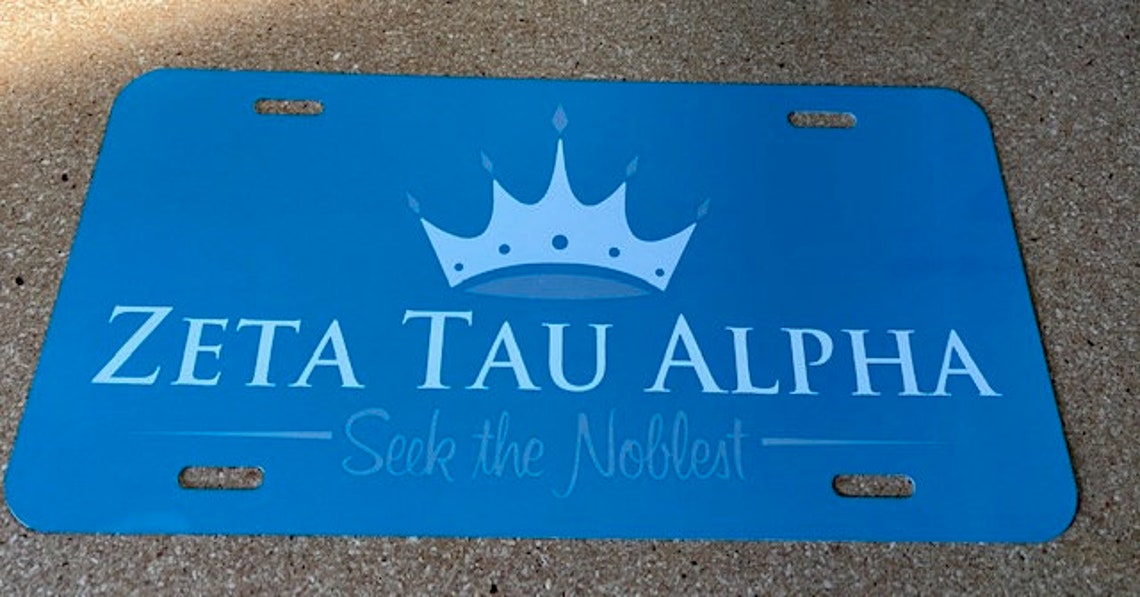 Zeta Tau Alpha Aluminum Sorority License Plate/personalized - Etsy
