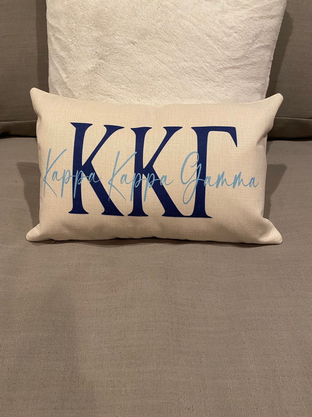 Kappa Kappa Gamma Linen Pillow/kappa Kappa Gamma Gift/kappa Kappa Gamma ...