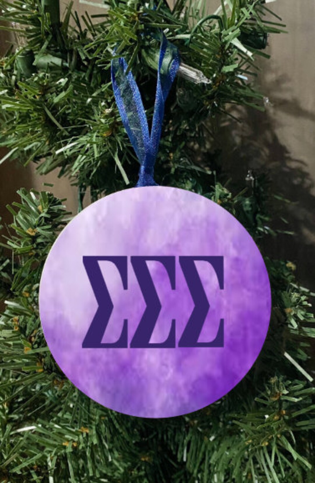 Sigma Sigma Sigma Sorority Custom Flat Aluminum Christmas Ornament/tri ...