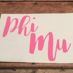 Phi Mu Sorority Decal 3.5x4.5" for Car/suv/laptops/tumblers/mirrors ...