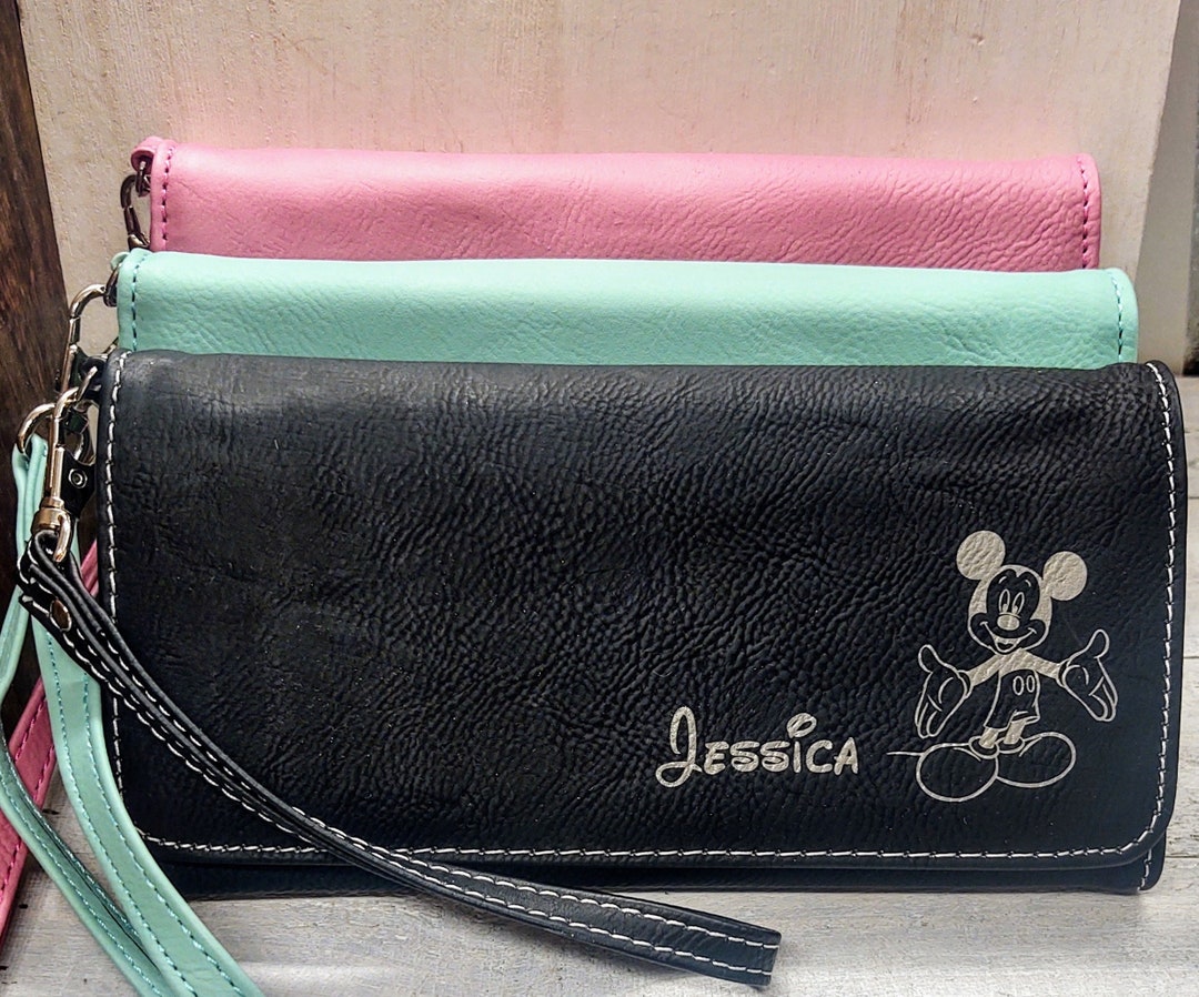 Personalized Mickey Mouse Wallet Custom Engraved Name, Custom Saying ...