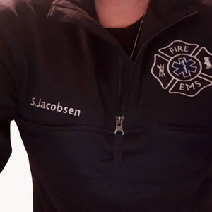 Embroidered Reflective , EMS , Paramedic Job Shirt, Deep Adjustable Radio Pocket and Mic Clips ...