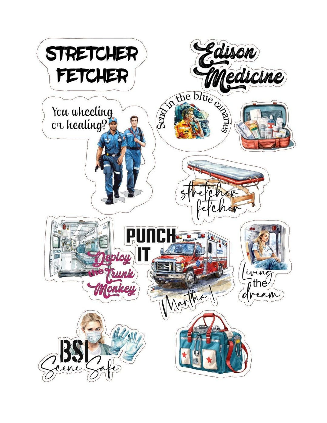 EMS Humor Stickers: Paramedic & First Responder Decals (52-pack) - Etsy