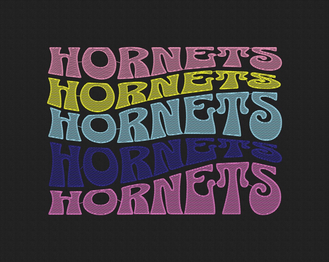 Stacked Wavy Hornets Design, Machine Embroidery File, Sketch Fill ...