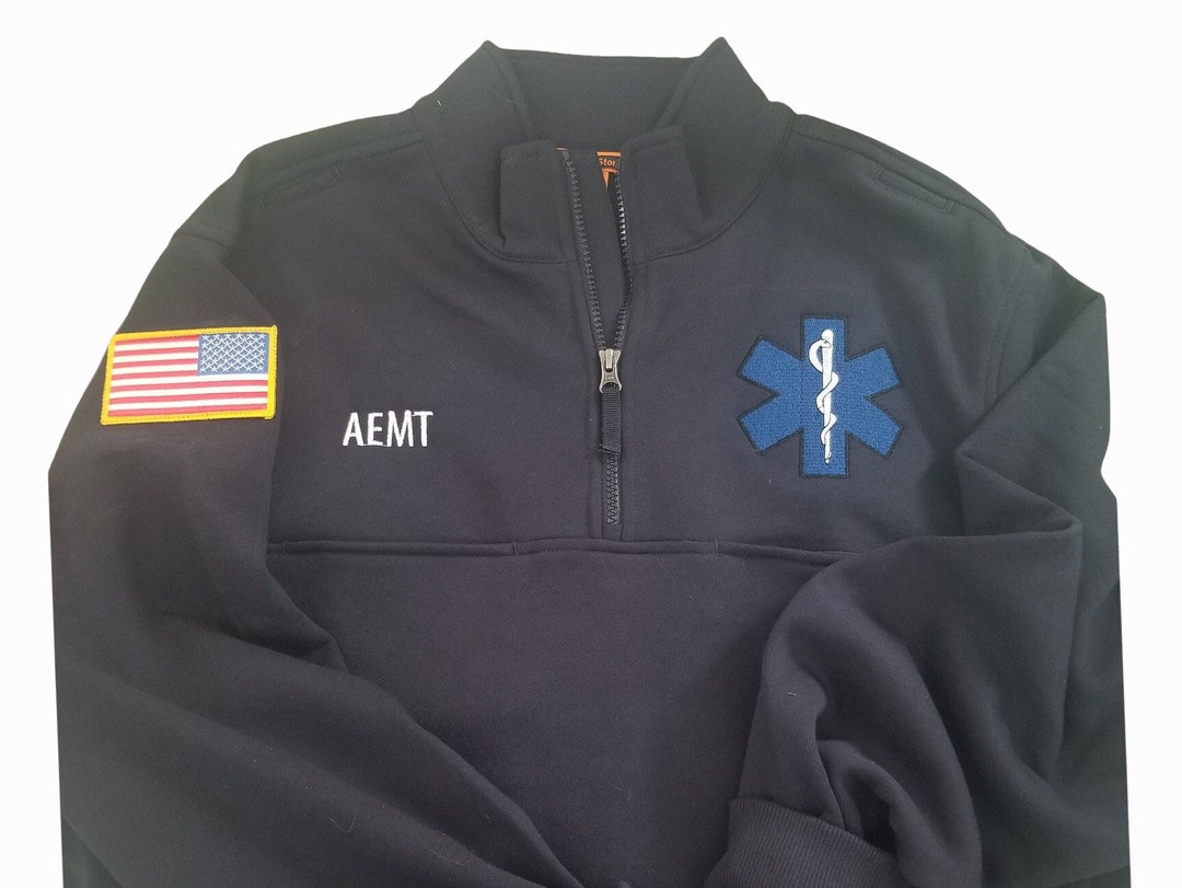 Embroidered Reflective , EMS , Paramedic Job Shirt, Deep Adjustable Radio Pocket and Mic Clips ...
